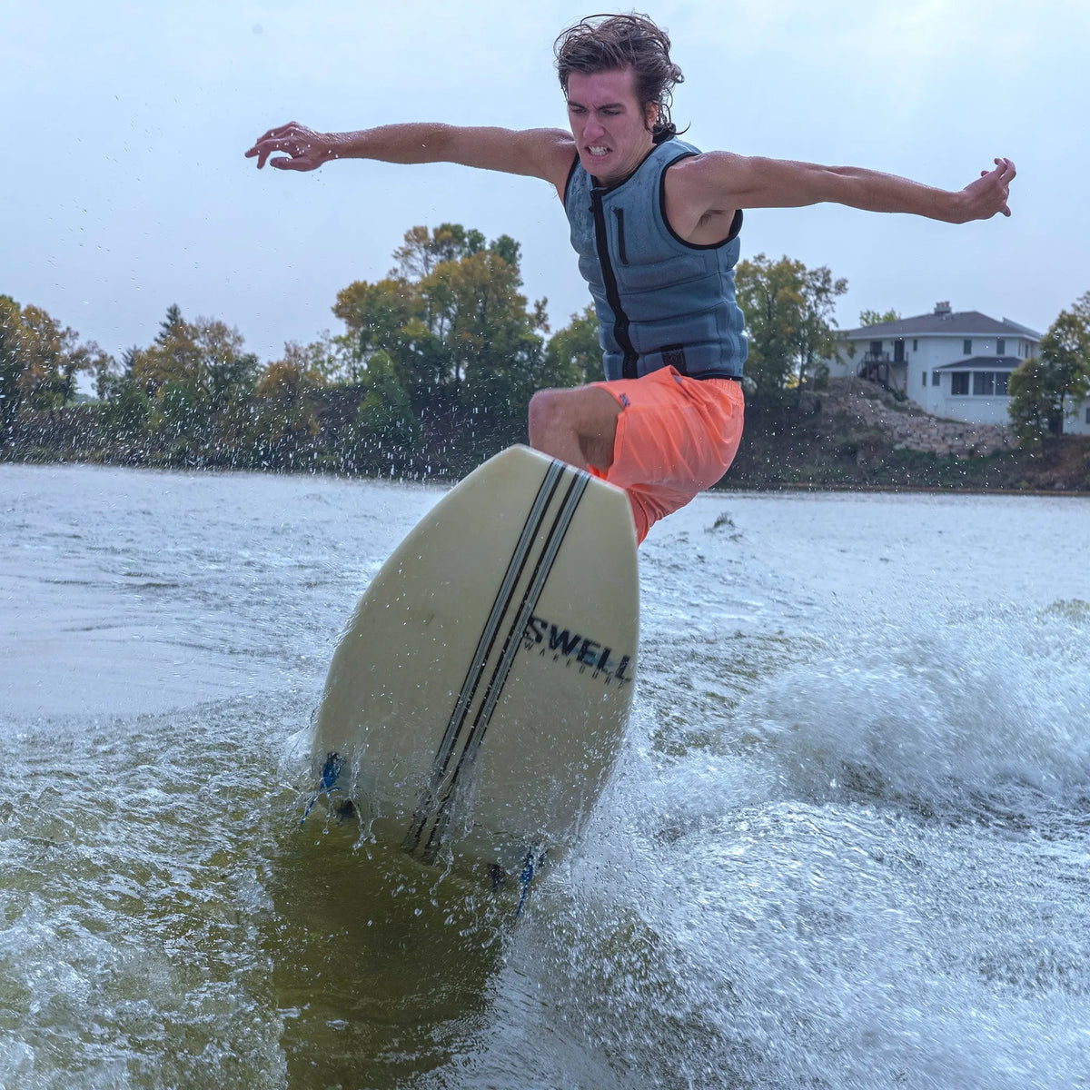 SWELL Wakesurf Vest - Men's Pewter - Ultimate Comfort Neoprene Jacket ...